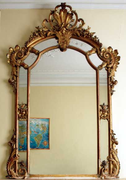 Gilded Trumeau with Rococo décor - Простенок, зеркало